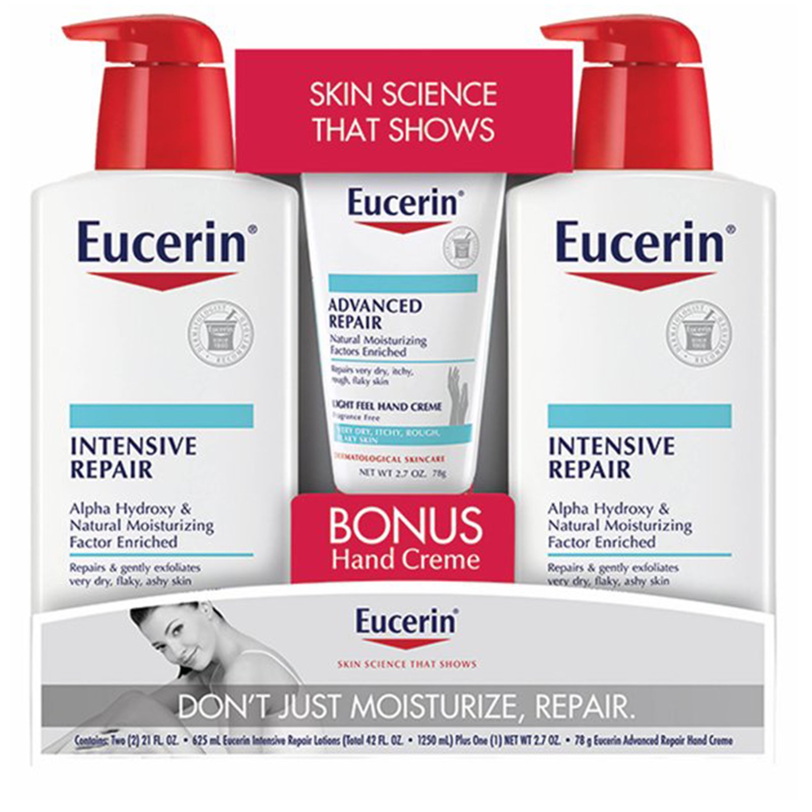Body Lotion: Eucerin Intensive Repair Lotion with bonus 2 pack 21 fl oz